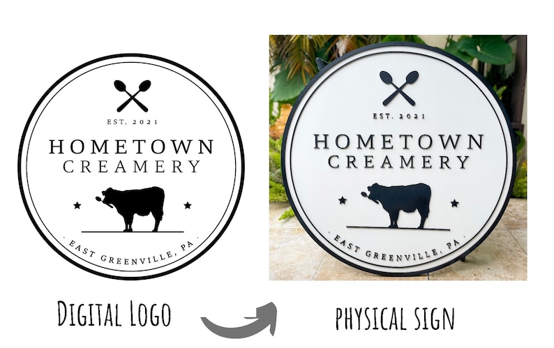 3D Round Logo Sign for Business Interior Logo Sign Lobby - Etsy
