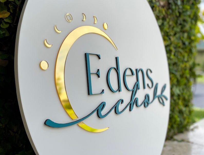 3D Round Logo Sign | Laser Cut Business Sign, Interior Decor - Etsy