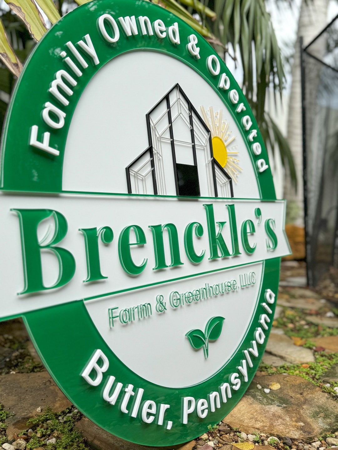 3D Rectangular Logo Sign for Businesses | Exterior Logo Sign | Lobby ...