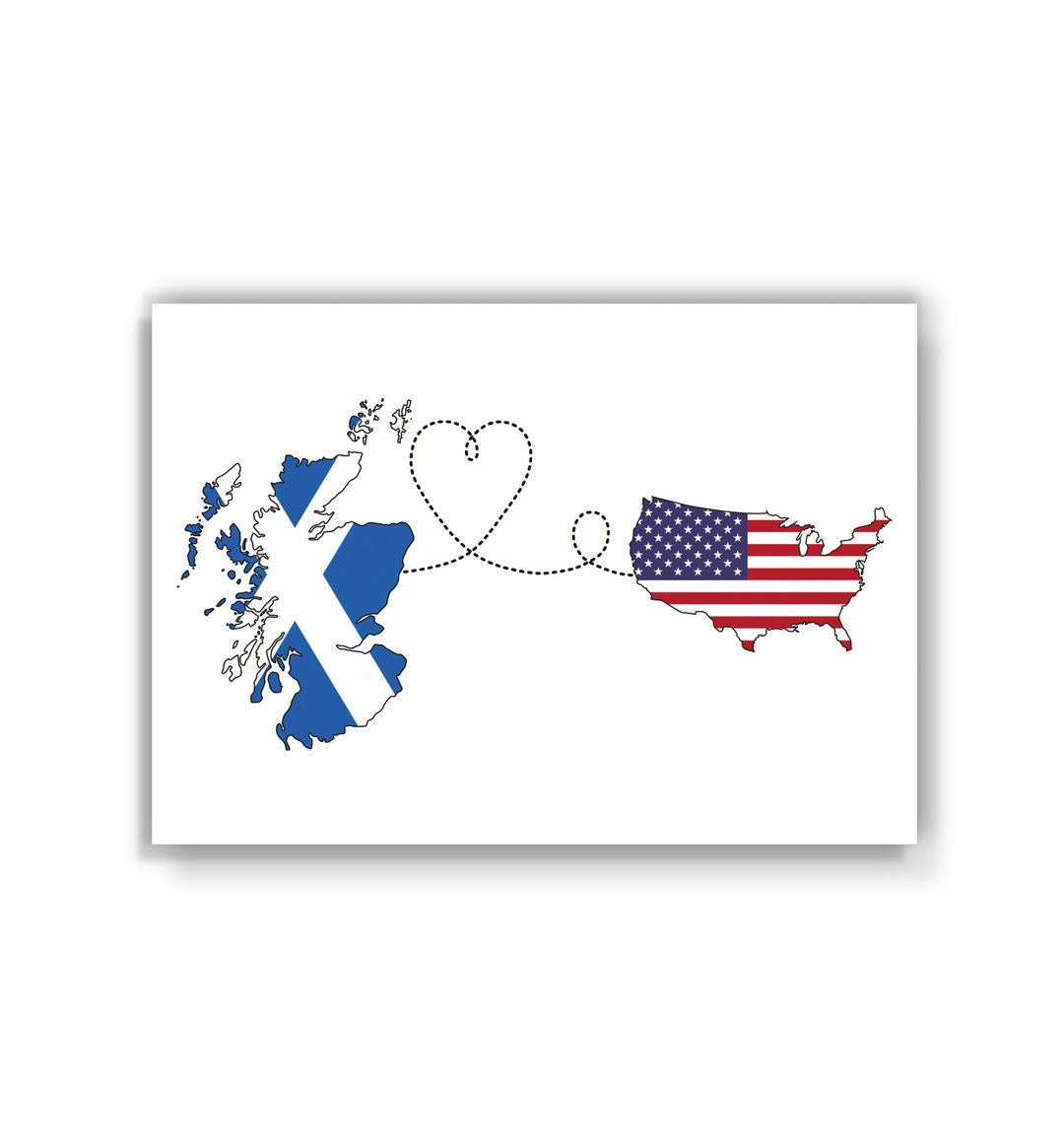 Scotland to United States of America - Travel Print - Etsy