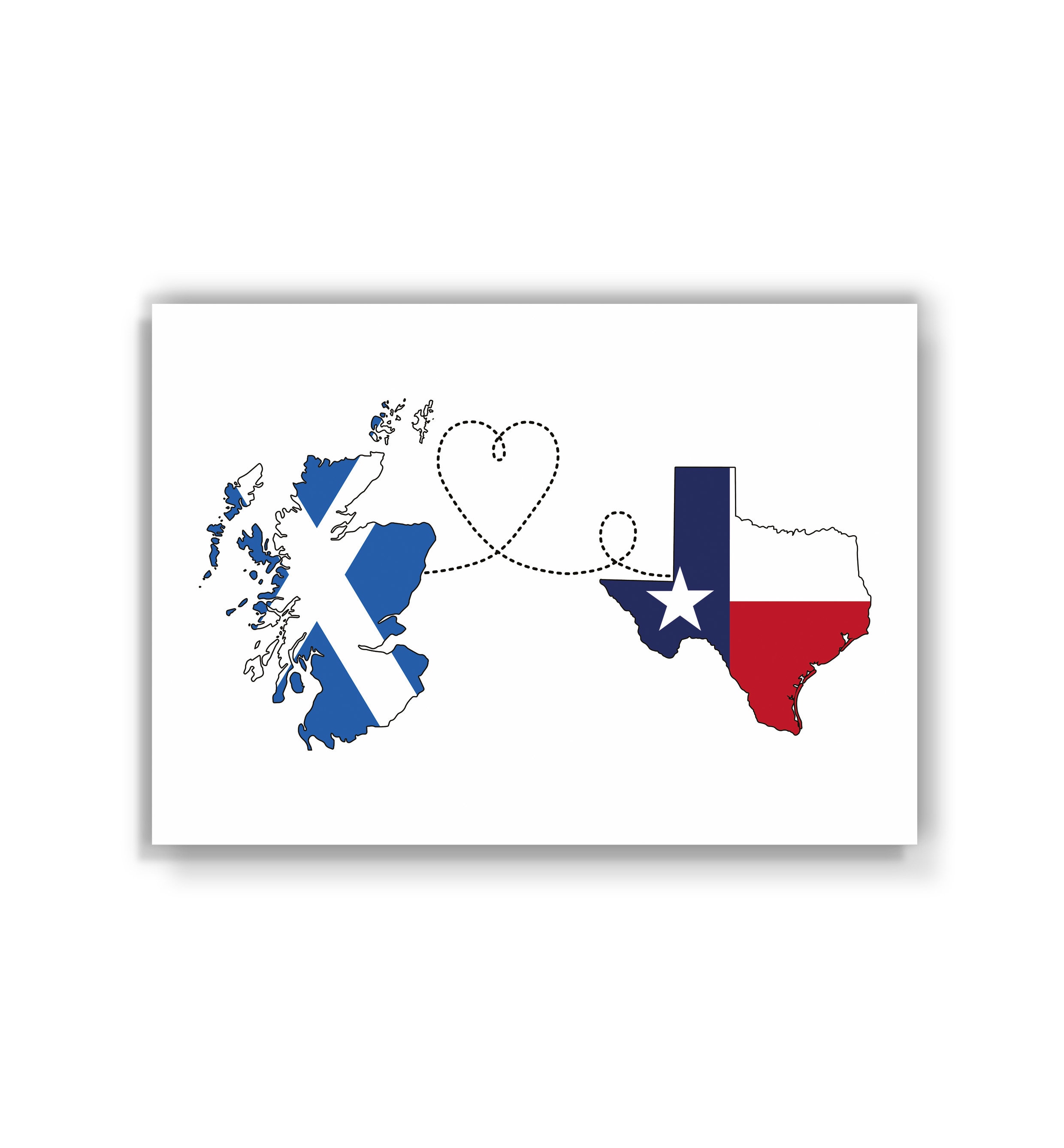 Scotland to Texas - United States of America - Travel Print - Etsy