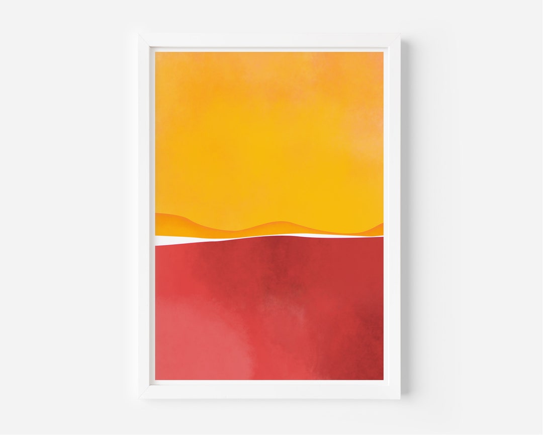 Abstract Gold and Red Mountain Poster, Mountainscape Print - Etsy