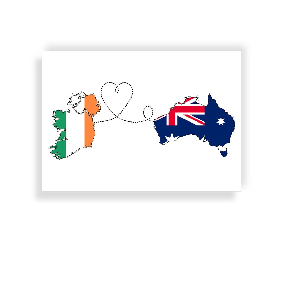 Ireland to Australia - Travel Print - Etsy UK