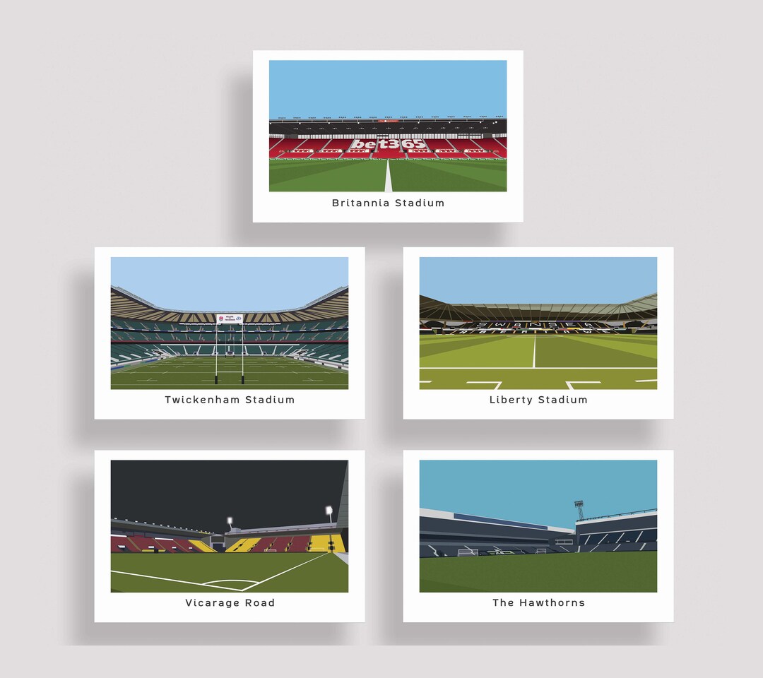 Football Stadium Posters Stoke Swansea Watford West Brom - Etsy UK