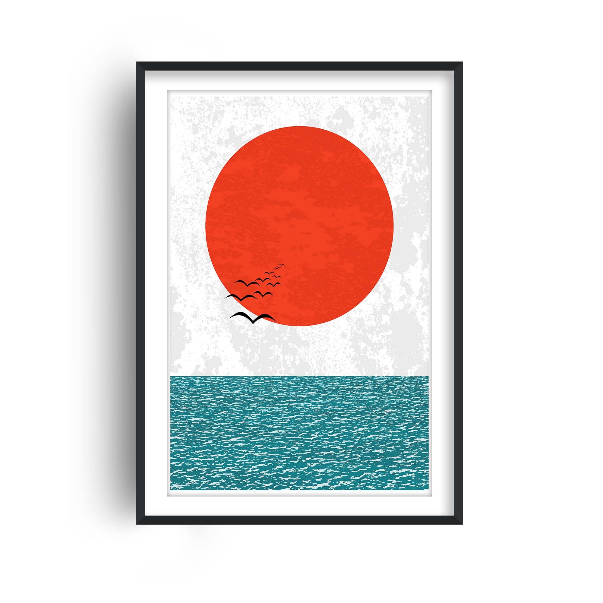Abstract Sun and Sea Poster - Etsy UK