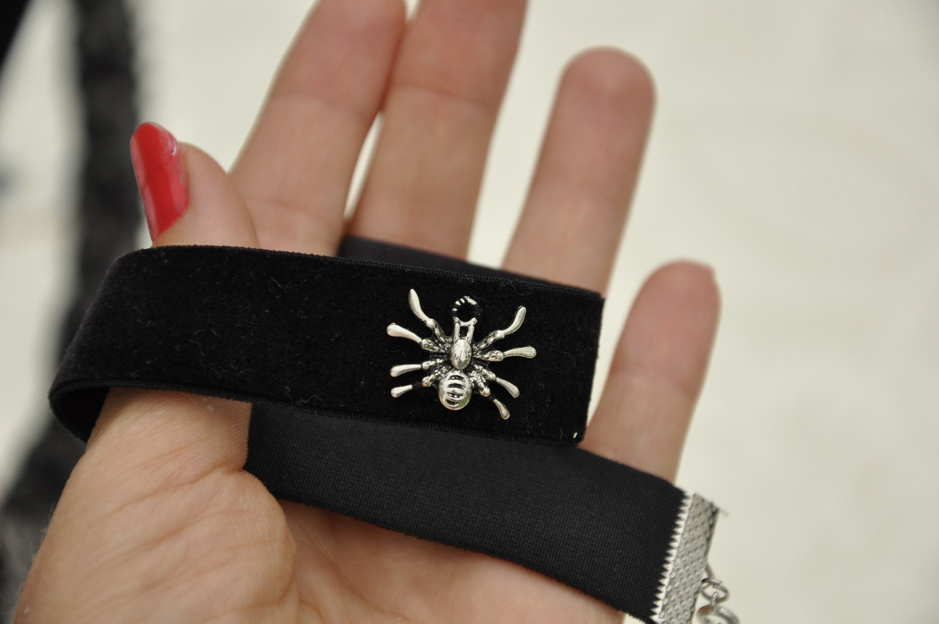 Black Spider Choker Halloween Spider Necklace Gothic Black - Etsy