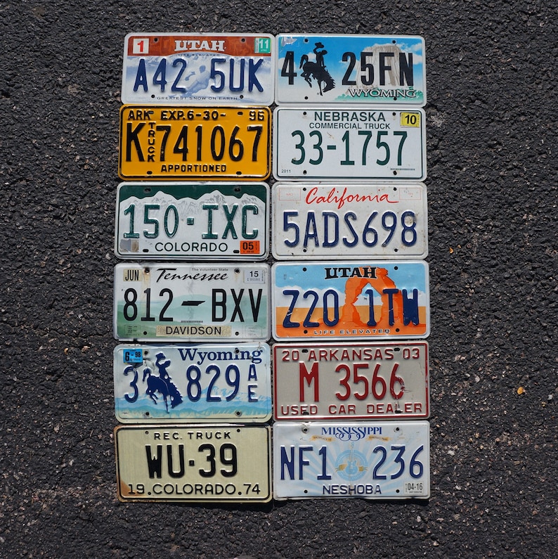 LOT of 12 License Plates 8 Different States USA Plate Tag | Etsy