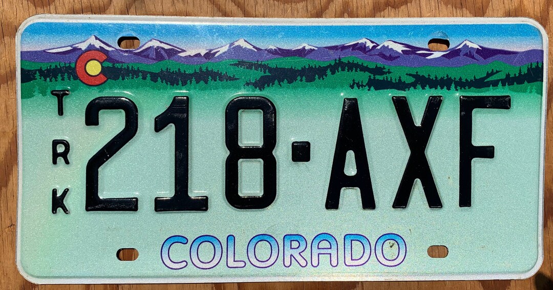 Colorado Purple Mountains TRUCK License Plate Tag 218 AXF - Etsy
