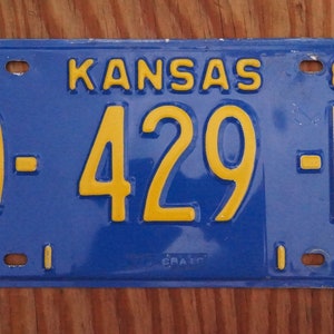 1980 Kansas DEALER Vintage Blue License Plate D 429 M - Etsy