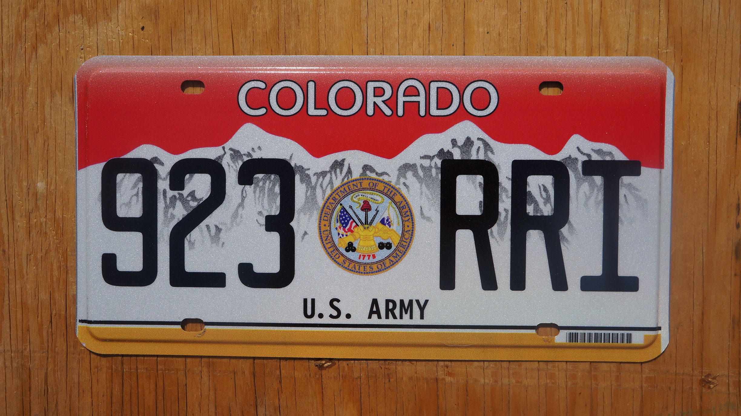 Colorado US ARMY Red License Plate