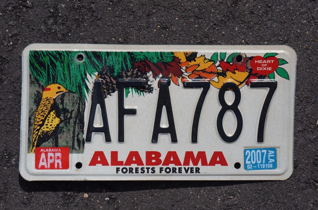 2007 Alabama FORESTS FOREVER Colorful Graphic License Plate - Yellow ...
