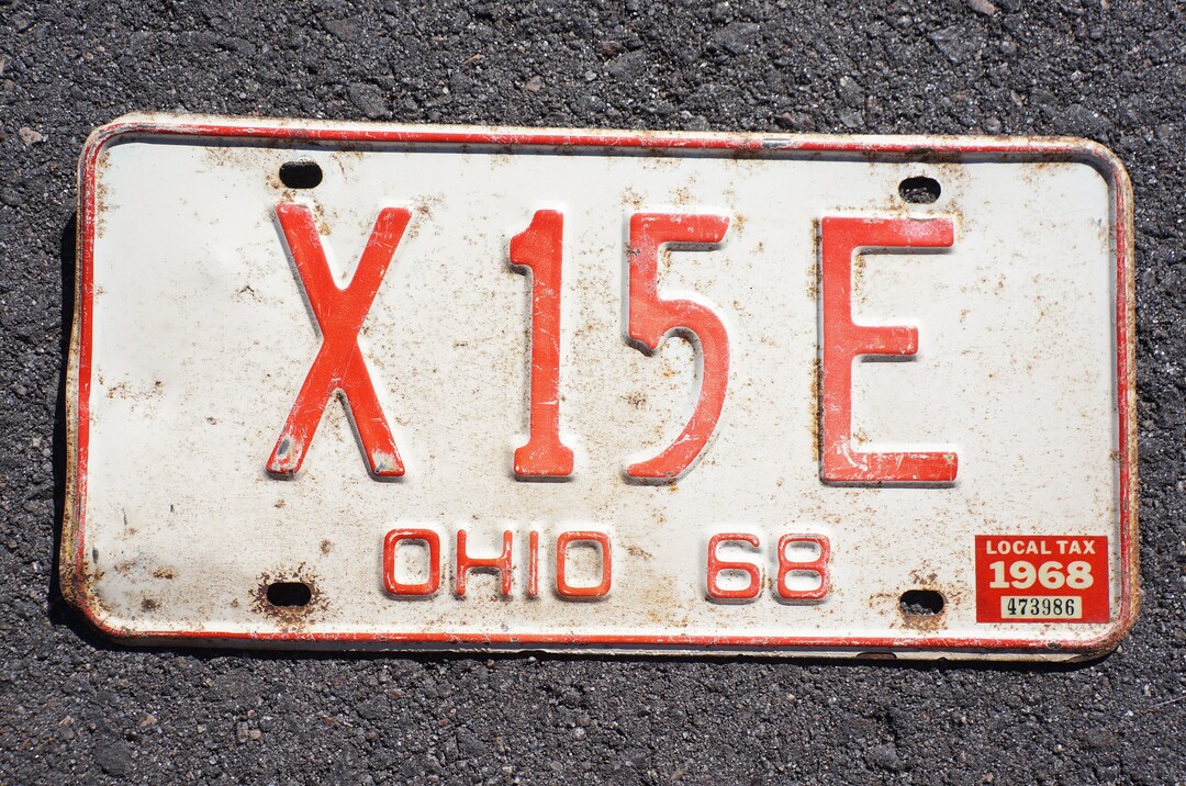 1968 Vintage Ohio License Plate # X 15 E - Etsy