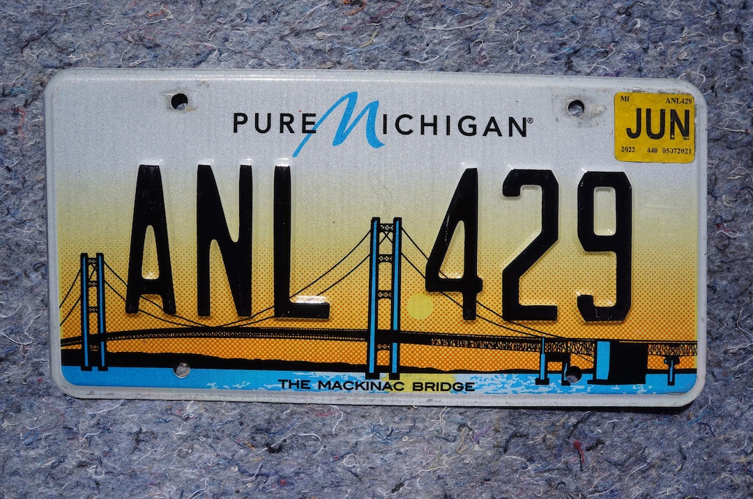 2022 Michigan THE MACKINAC BRIDGE Orange License Plate - Etsy
