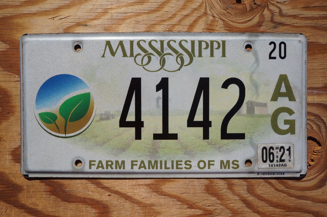 2021 Mississippi FARM FAMILIES of MS License Plate - Etsy