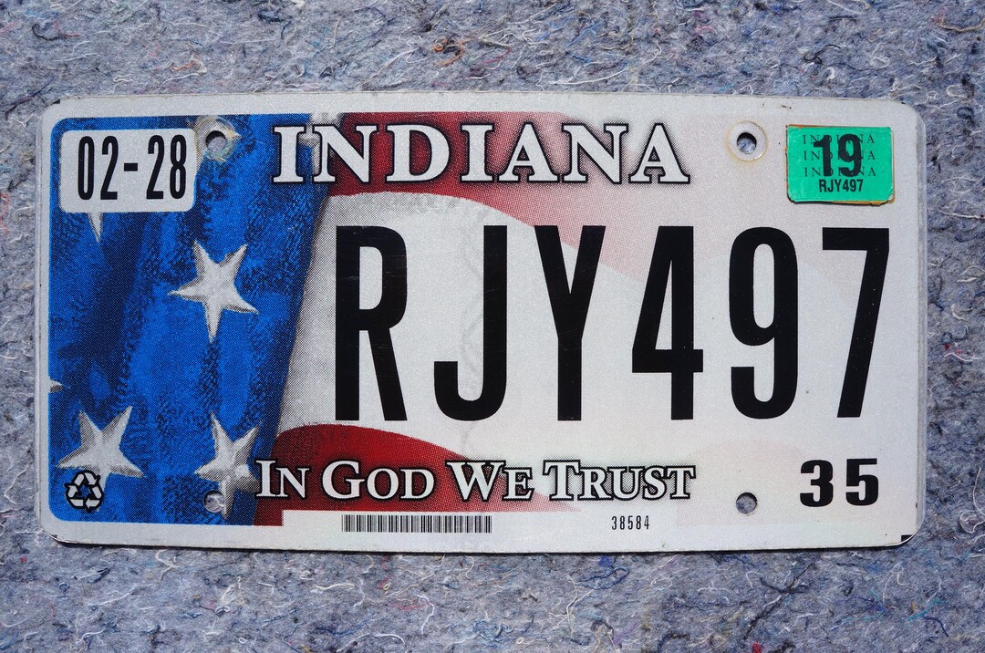 2019 Indiana in God We Trust Flag Graphic License Plate - Etsy