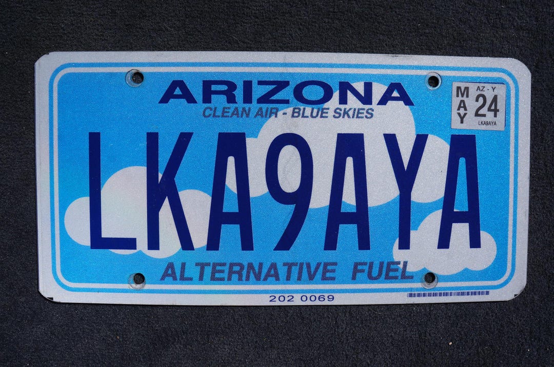 Arizona ALTERNALTIVE FUEL Blue License Plate - Etsy