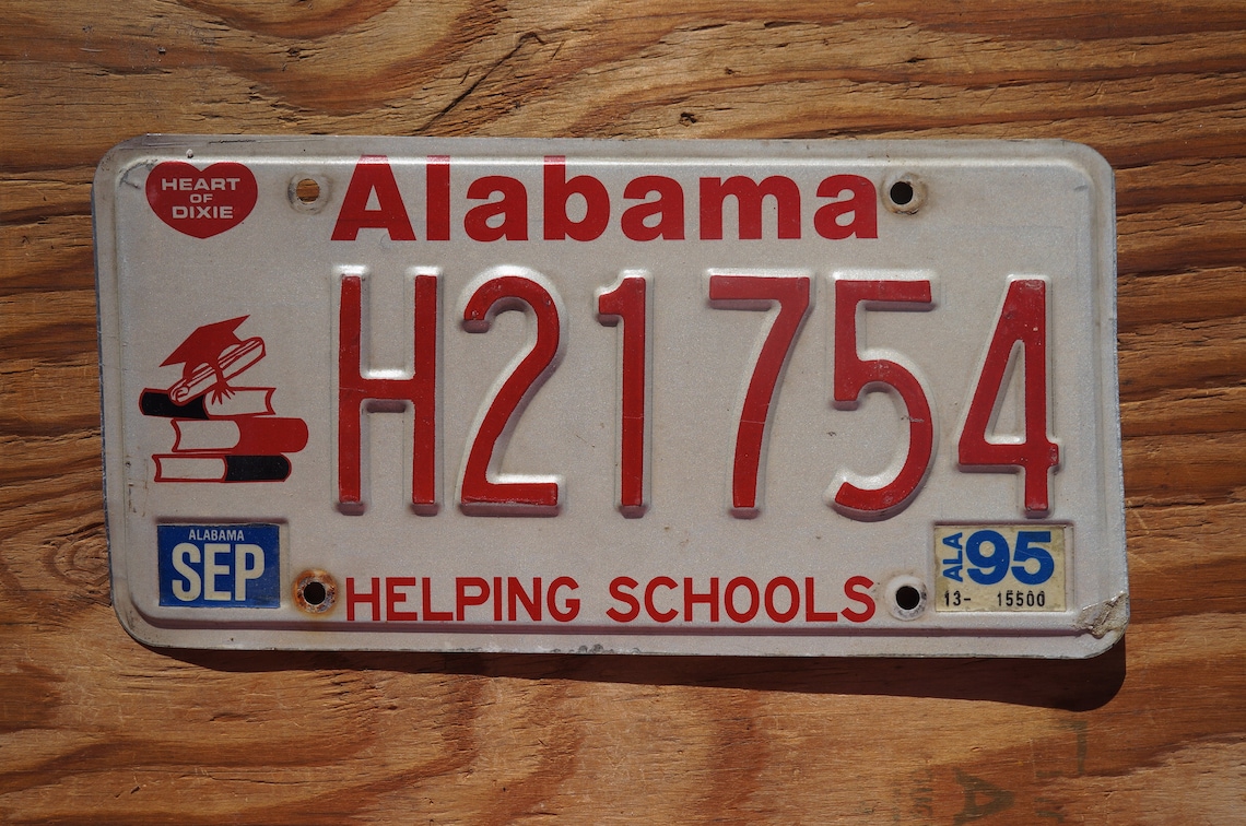 ONE OR MORE - 1990s Alabama Helping Schools Vintage License Plate ...