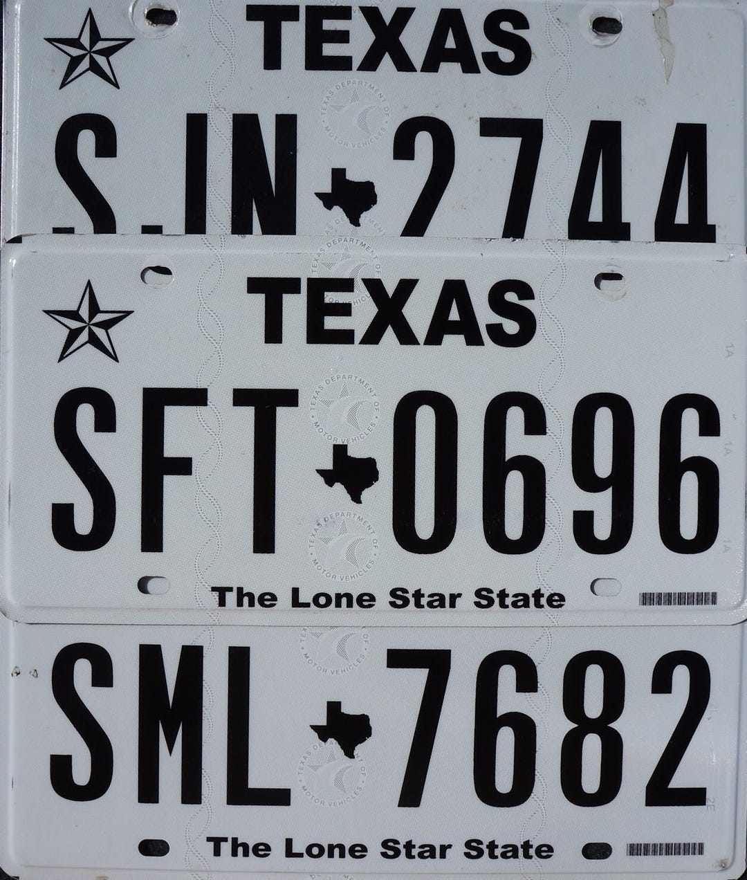 Authentic Texas License Plate: Black on White, Lone Star State Logo - Etsy