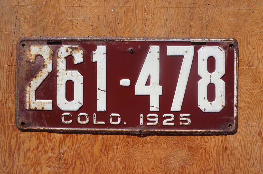 1925 Colorado Passenger License Plate #261 - 478 - Etsy
