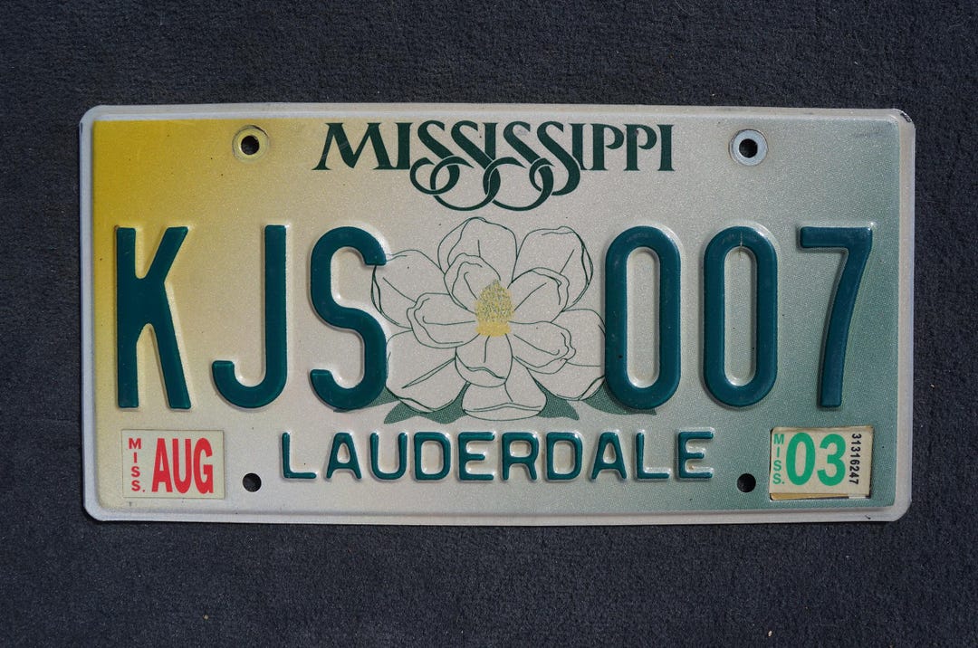 Mississippi Large Magnolia License Plate - KJS 007 - Etsy
