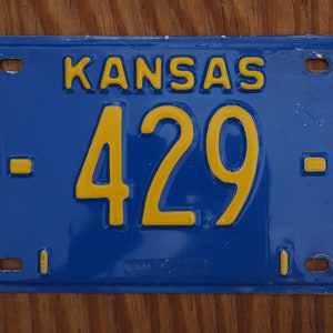 1980 Kansas DEALER Vintage Blue License Plate D 429 M - Etsy