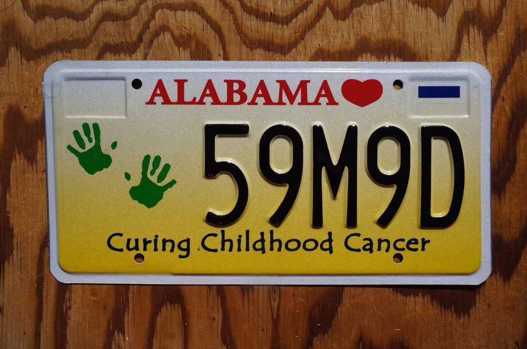 Alabama Curing Childhood Cancer Graphic License Plate - Etsy