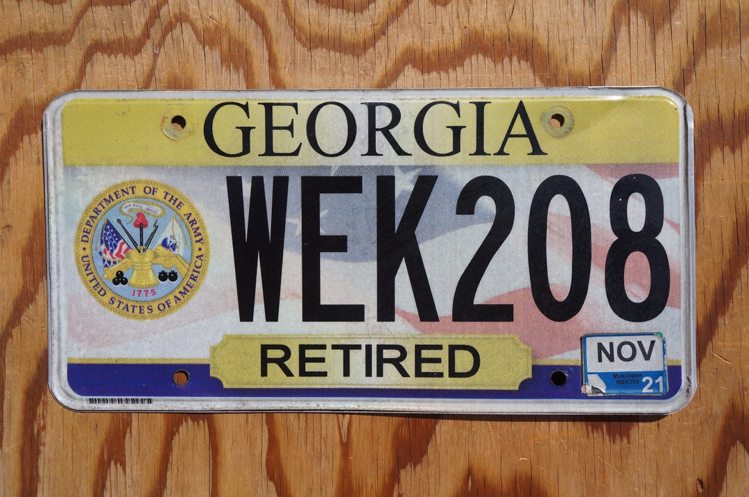 2021 Georgia US ARMY RETIRED License Plate - Etsy