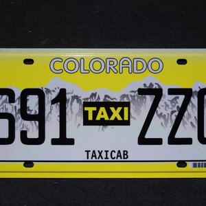 Colorado TAXI YELLOW CAB License Plate Taxicab - Etsy