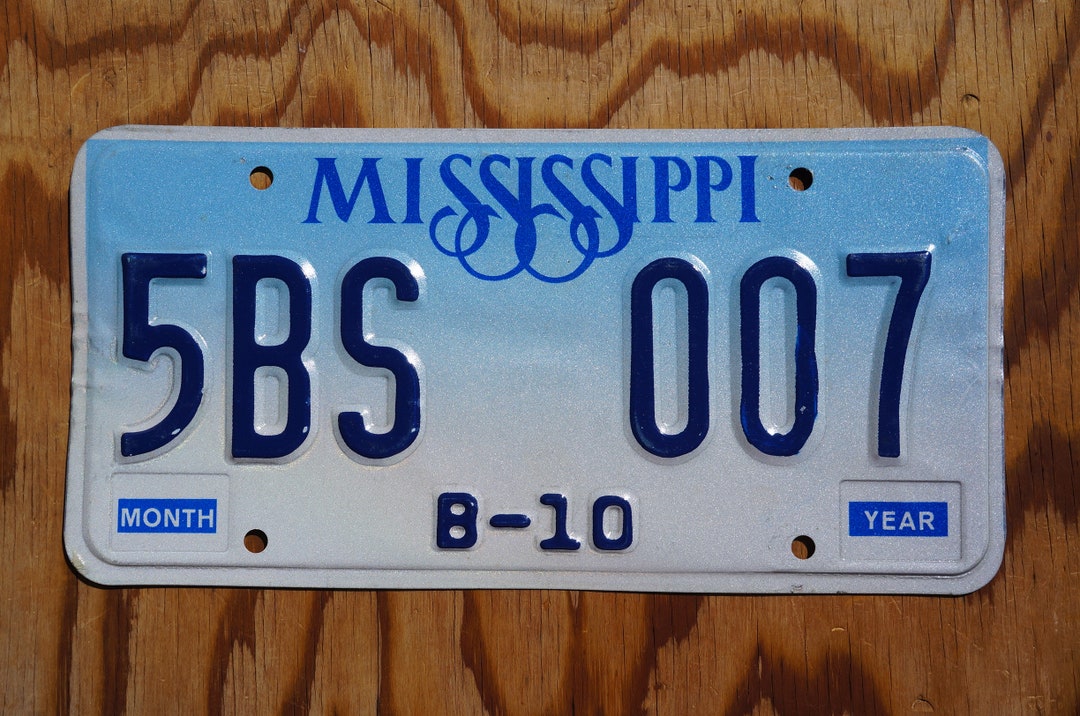Mississippi Blue Vintage License Plate - 5BS 007 - Etsy