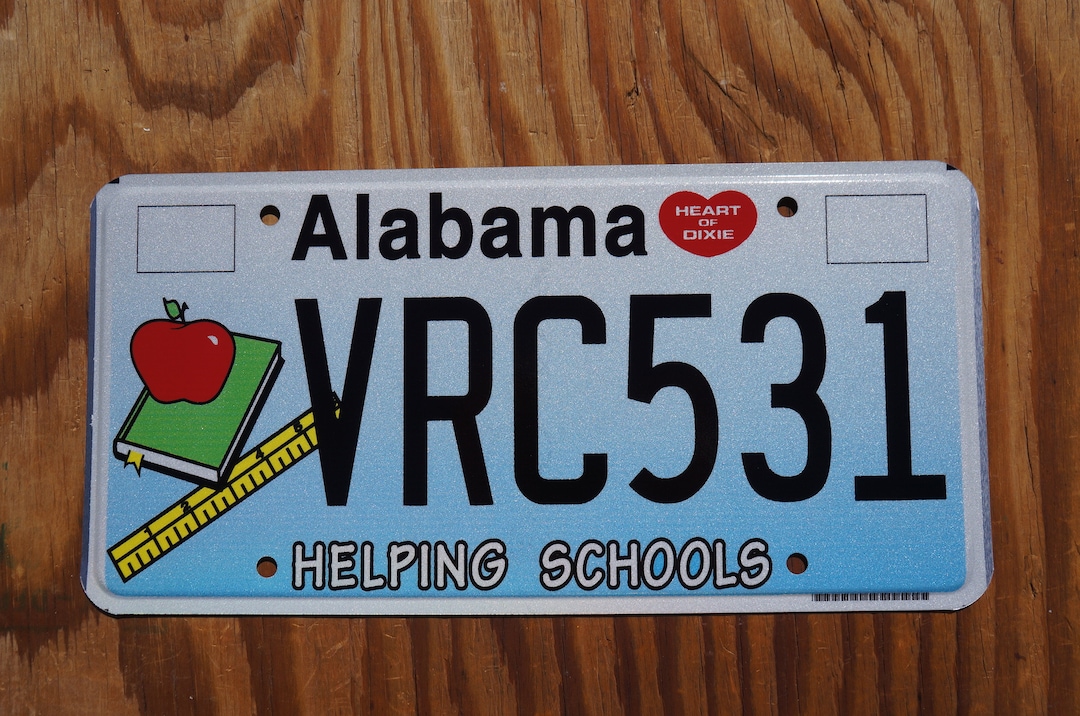 Alabama Helping Schools Graphic License Plate - Education Book Students ...