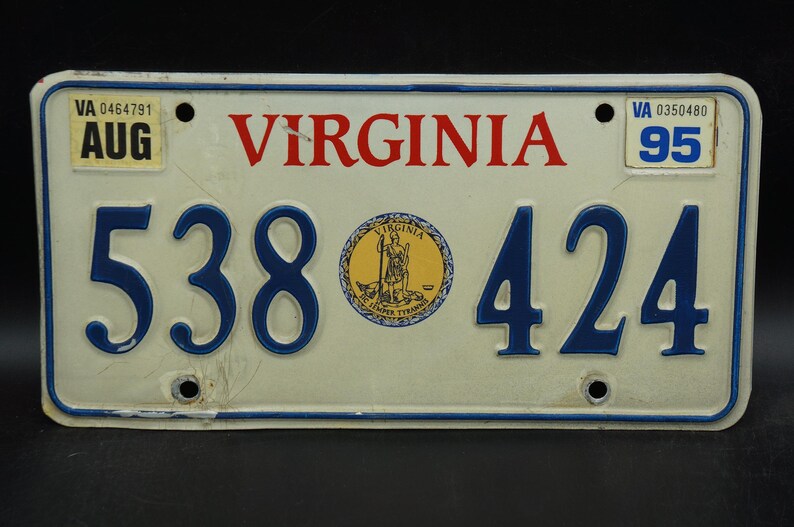 1995 Virginia Vintage Seal License Plate - Etsy