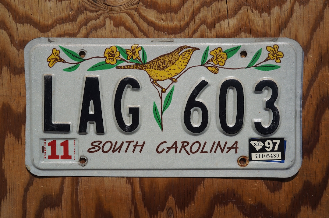 1997 South Carolina Yellow Bird Graphic Vintage License Plate - Etsy