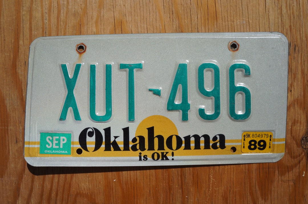 One or More - 1980s 90s Oklahoma IS OK! Yellow Sun License Plate - Etsy