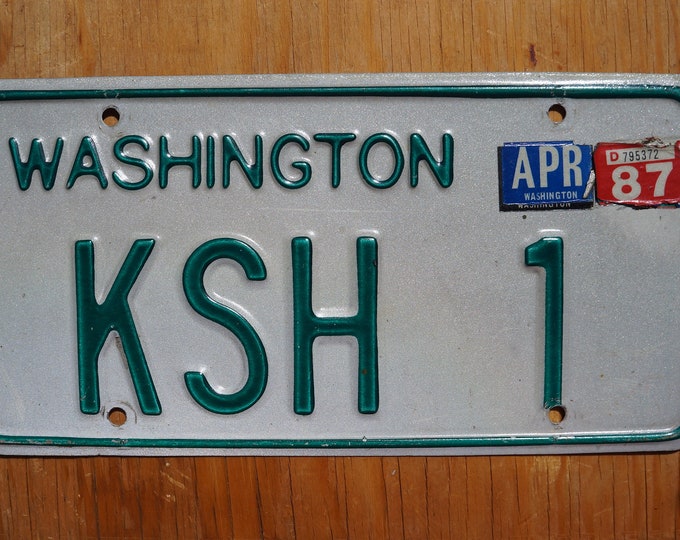 1987 Washington State Vanity License Plate - KSH 1 - Etsy