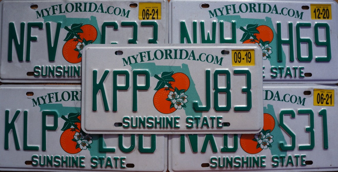 One or More - FLORIDA ORANGE License Plate - Sunshine State - Etsy