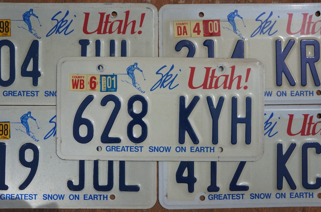 One or More - SKI UTAH! License Plate - Greatest Snow on Earth - Etsy