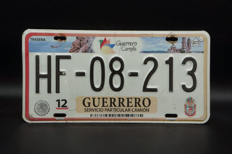 GURRERO Mexico Graphic License Plate # HF - 08 - 213 - Etsy