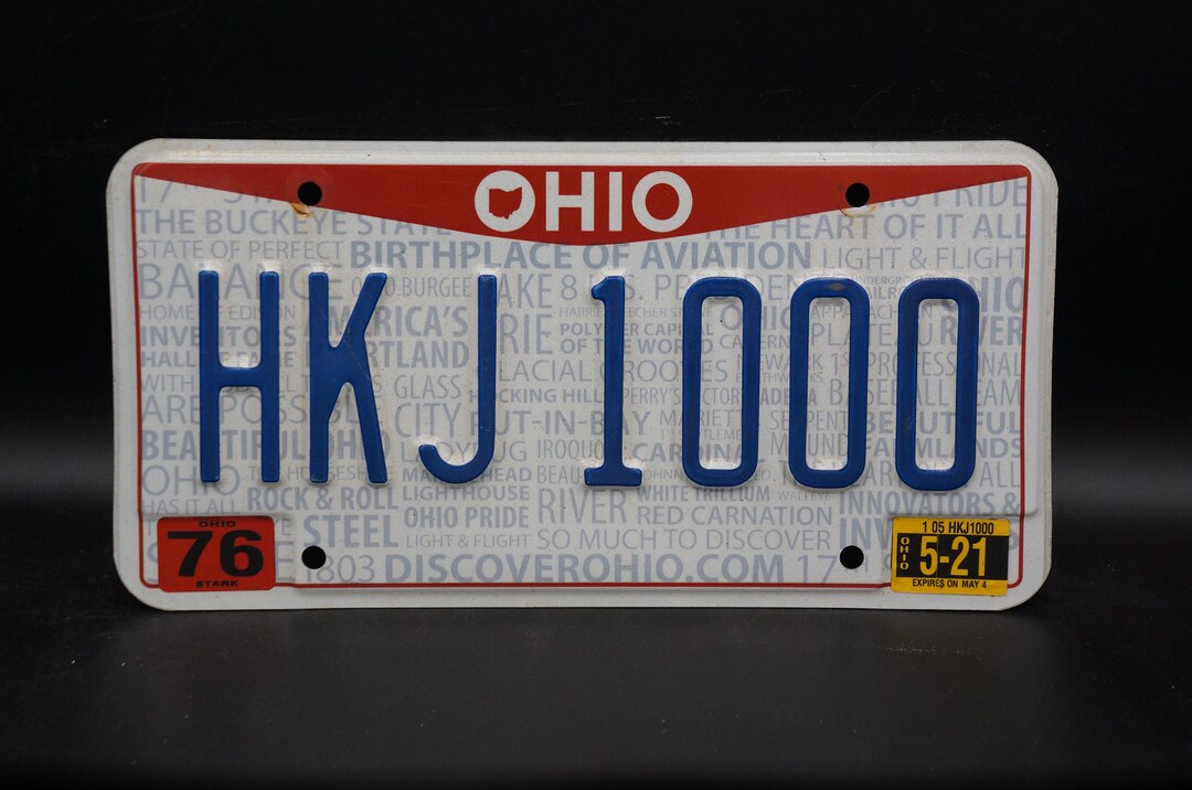 2021 Ohio License Plate # HKJ 1000 - Etsy