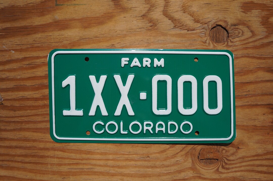 Colorado FARM Sample License Plate - Etsy