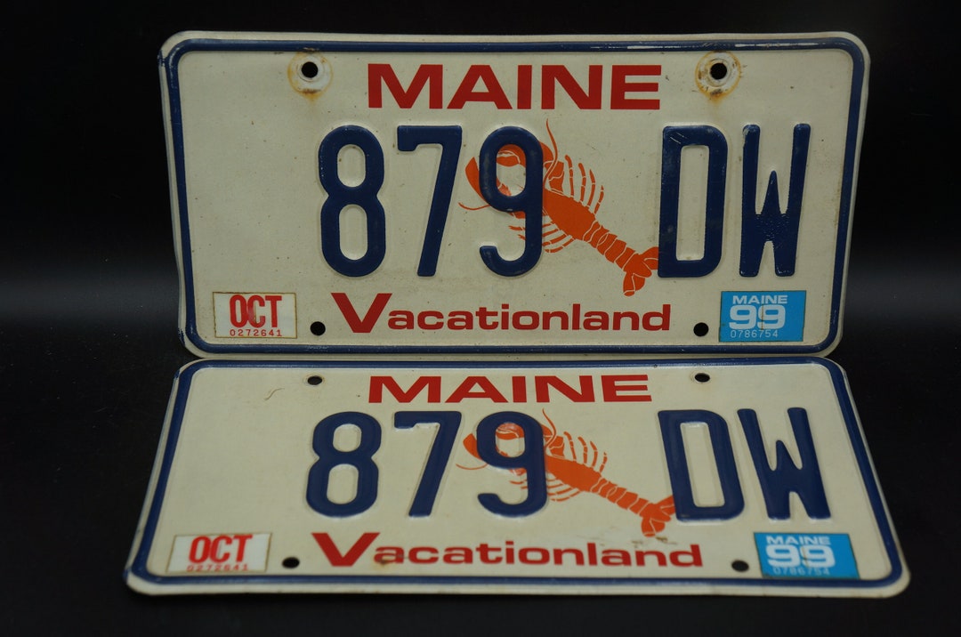 1999 Maine LOBSTER License Plate PAIR / SET - Vacationland - Etsy