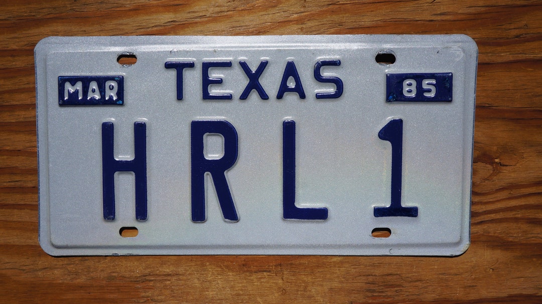 1985 Texas Vanity Vintage License Plate # H R L 1 - Etsy