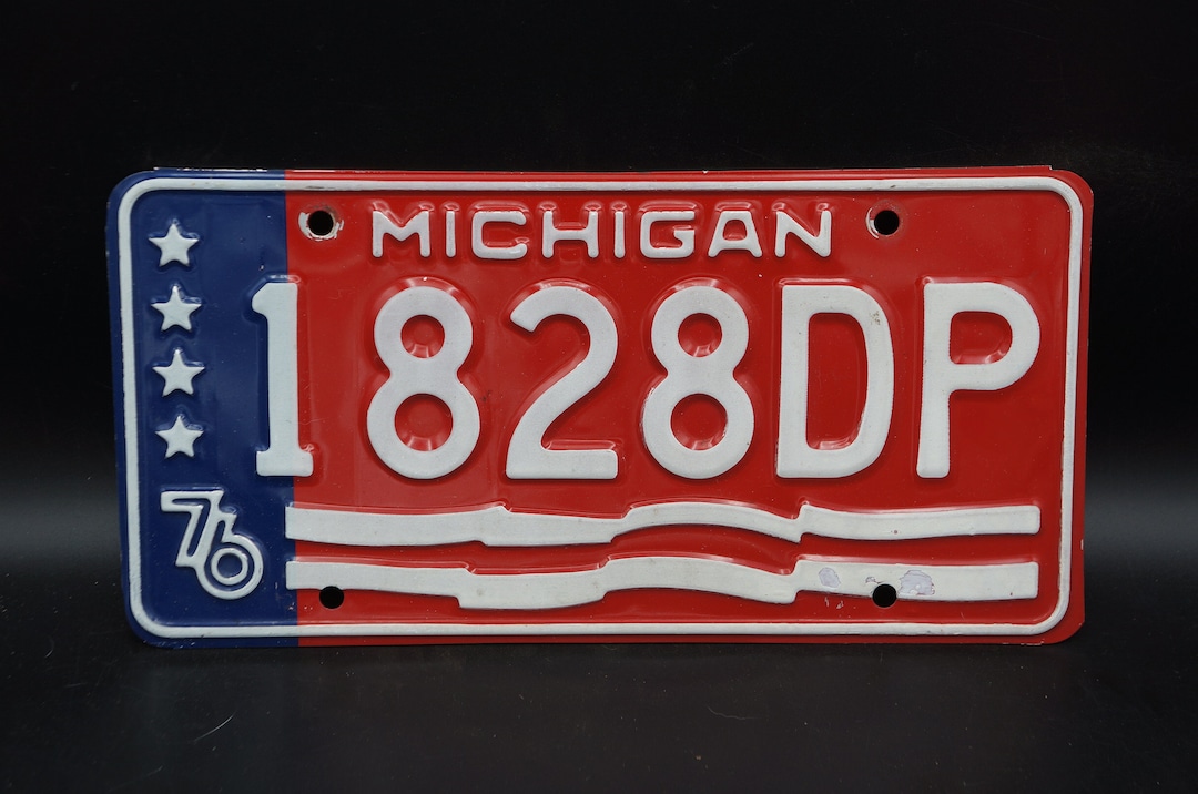 1976 Michigan BICENTENNIAL License Plate - Etsy