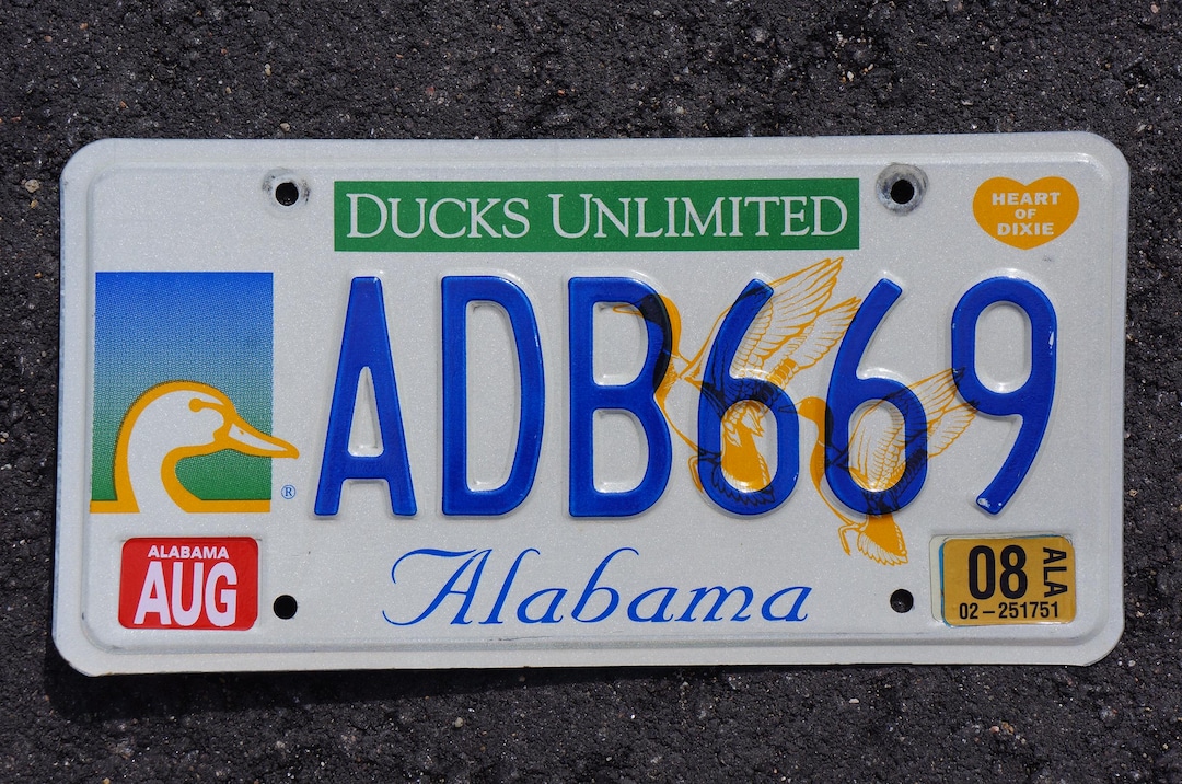 2008 Alabama DUCKS UNLIMITED License Plate - Etsy