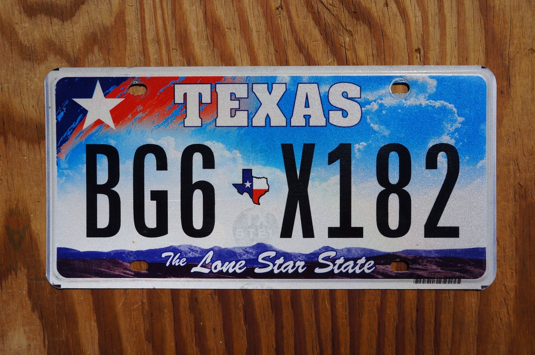 One or More - Texas License Plate Colorful Design Lone Star - Etsy