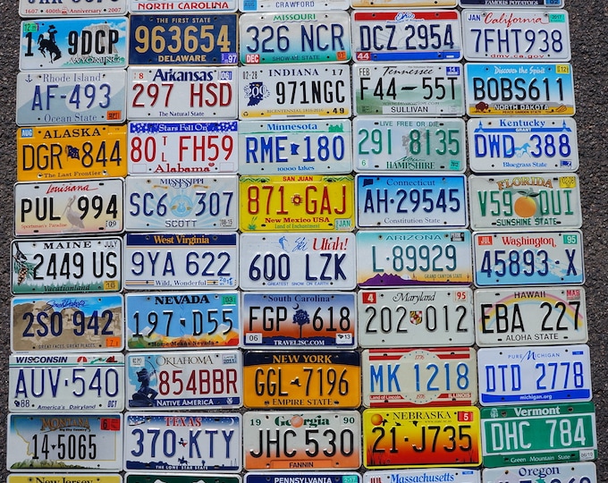 50 US States License Plates Set: Authentic Tags + Optional Extras - Etsy