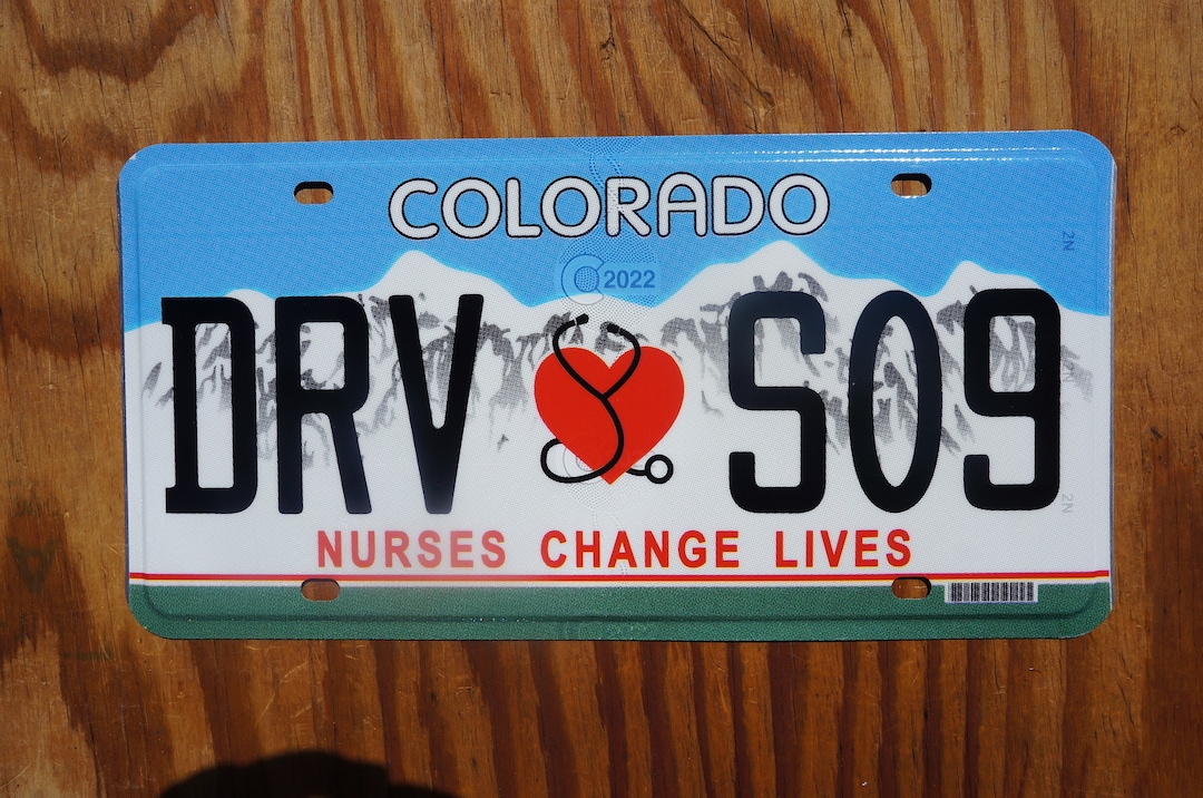2022 Colorado NURSES CHANGE LIVES License Plate Red Heart Excellent ...