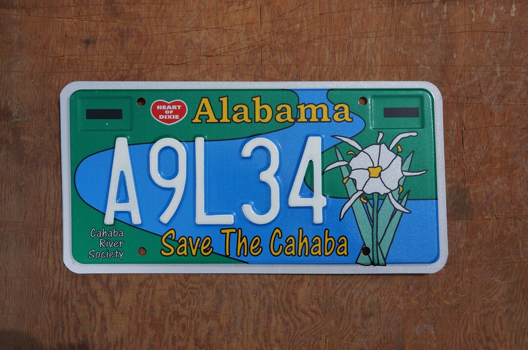 Alabama SAVE THE CAHABA Flower Graphic License Plate - Etsy