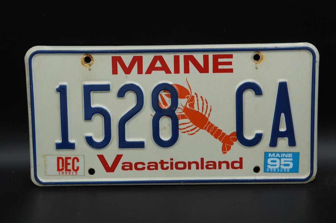 1995 Maine LOBSTER License Plate # 1528 CA - Vacationland - Etsy