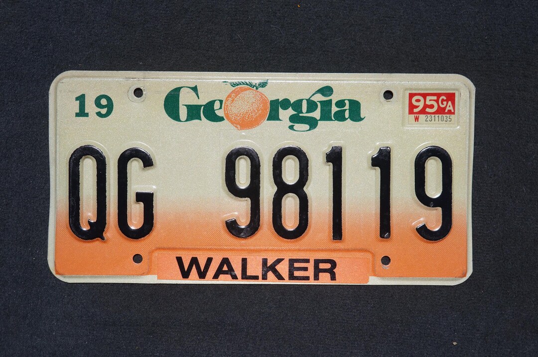 1995 Georgia Peach License Plate WALKER County - Etsy