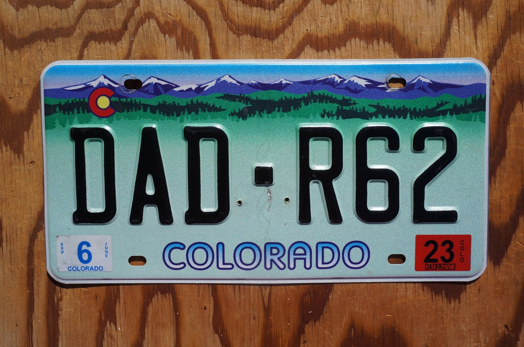 2023 Colorado Purple Mountains License Plate Tag # DAD - R62 - Etsy
